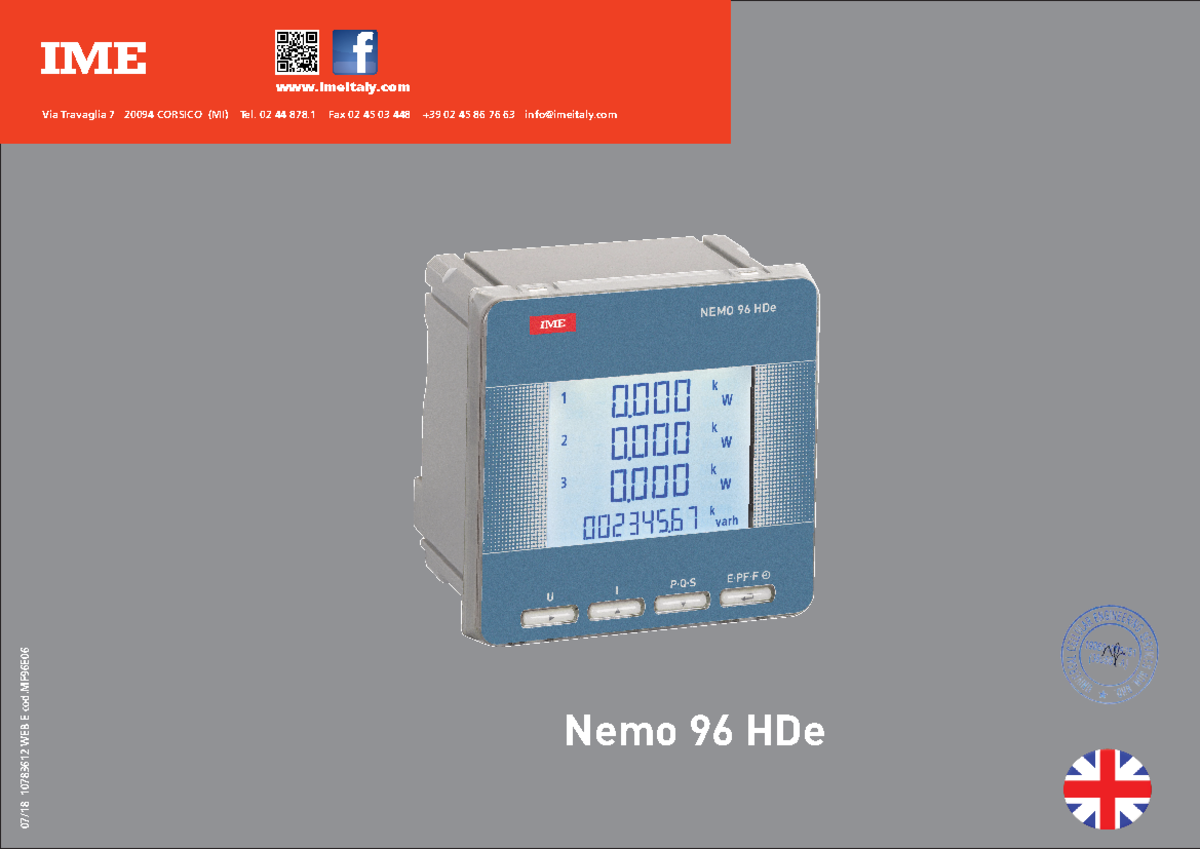 Nemo96HDE - Nemo - Nemo 96 HDe Via Travaglia 7 20094 CORSICO (MI) Tel ...