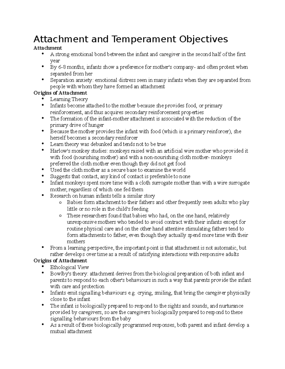 2480 Attachment and Temperament Objectives - Attachment and Temperament ...