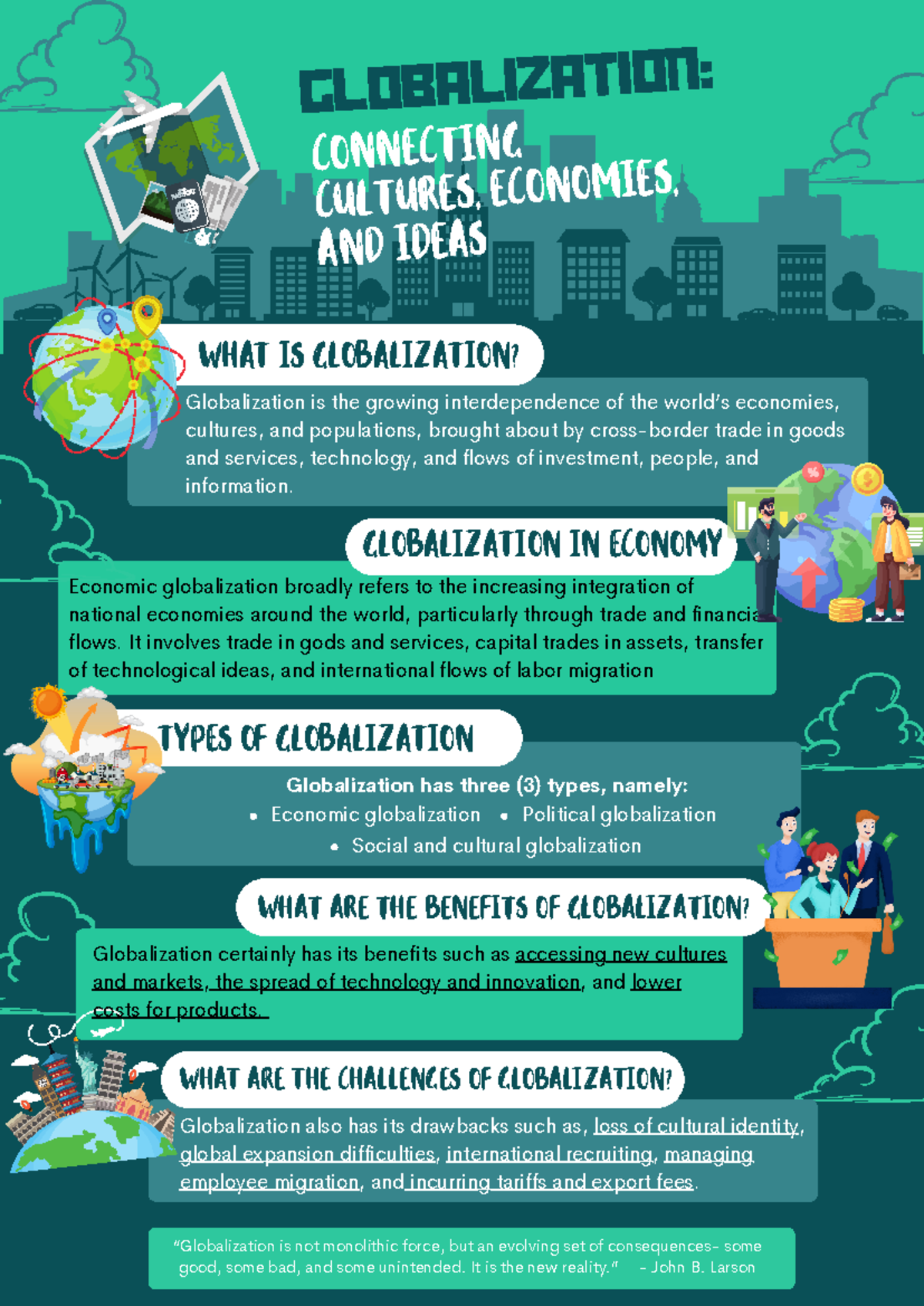 Globalization Infographic - Economic globalization broadly refers to the increasing integration ...