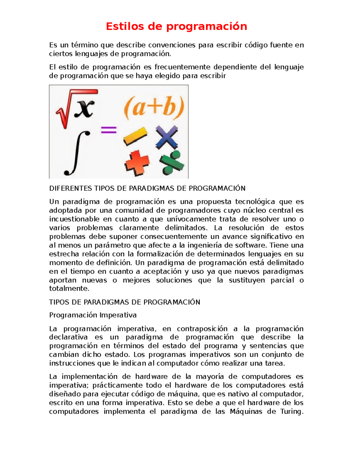 Estilos de programación - Es un término que describe convenciones para ...