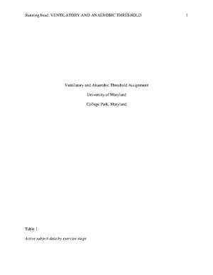 VO2max Full Lab - V02 Max Full Lab Assignment Report - Warning: TT: undefined function: 32 ...