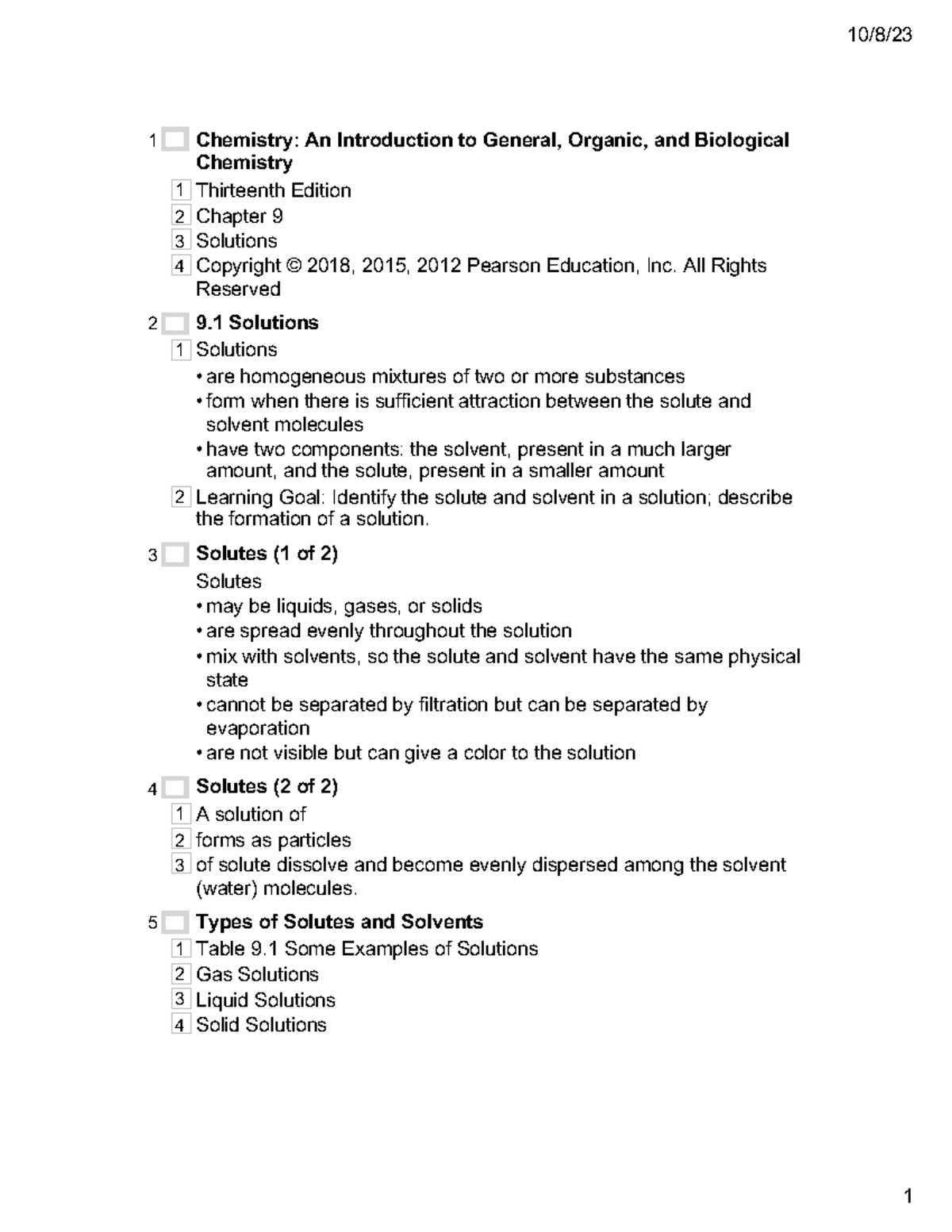 Ch 9ppt - Chapter 9 Solutions - 10/8/ 1 Chemistry: An Introduction to ...
