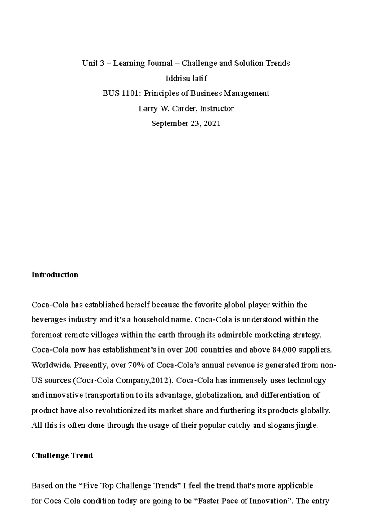 Latif learning journal unit 3 - Unit 3 – Learning Journal – Challenge ...