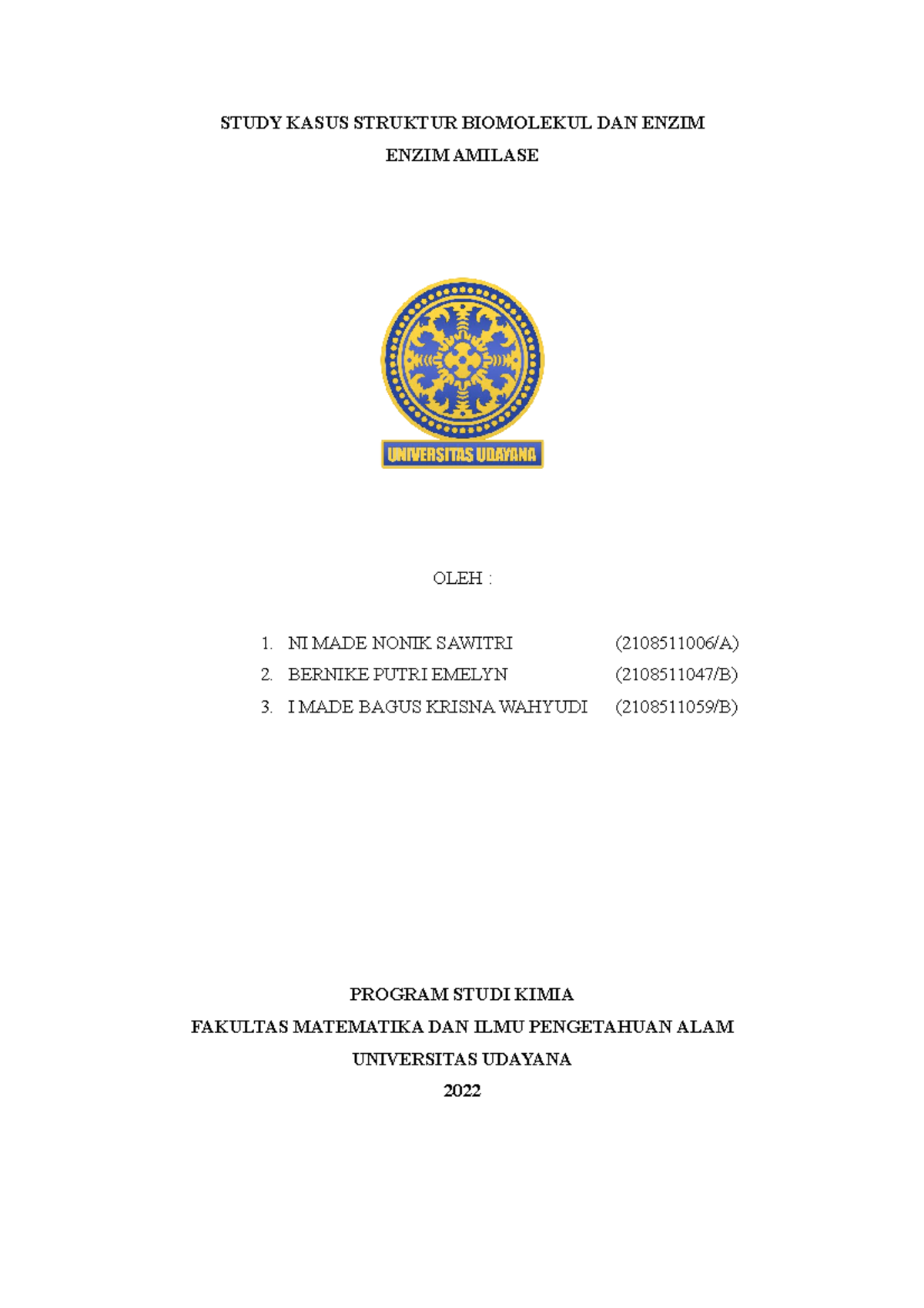 Study Case - enzim amilase - STUDY KASUS STRUKTUR BIOMOLEKUL DAN ENZIM ...
