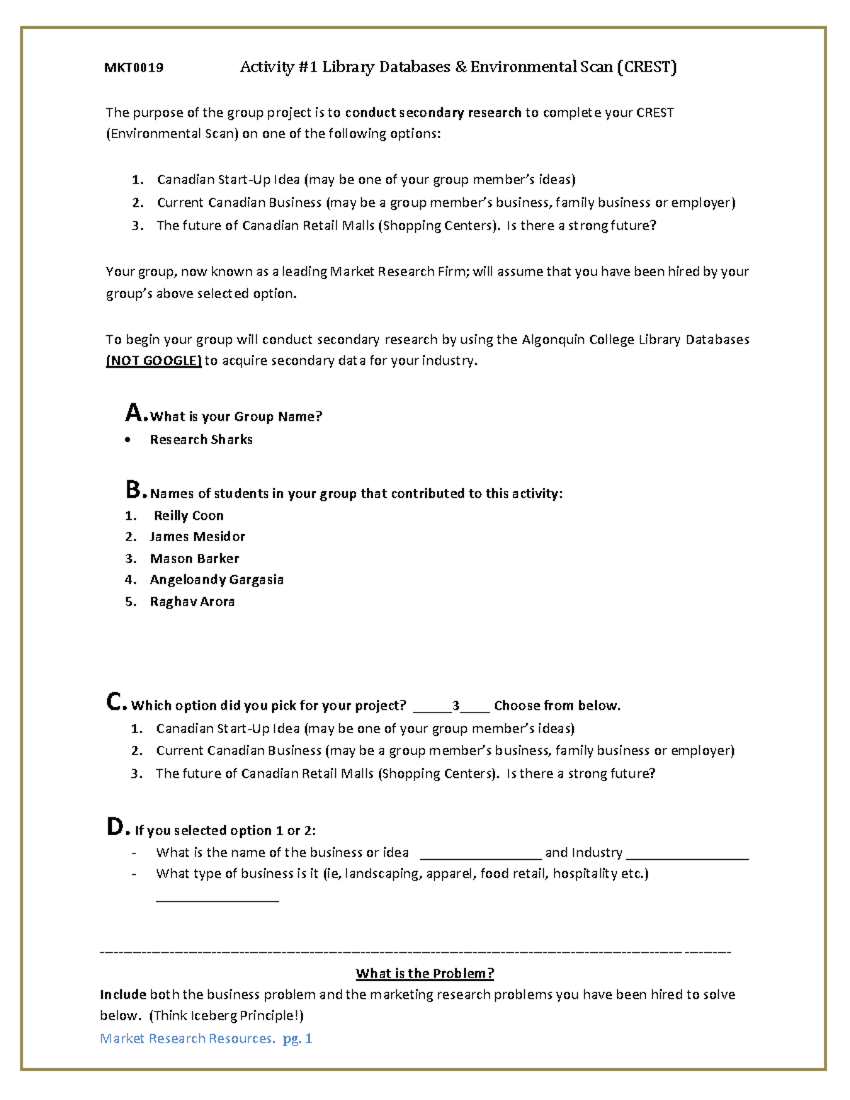 F23 Assignment 1 IBIS Report and Crest 8% for 337 - MKT0019 Activity #1 ...