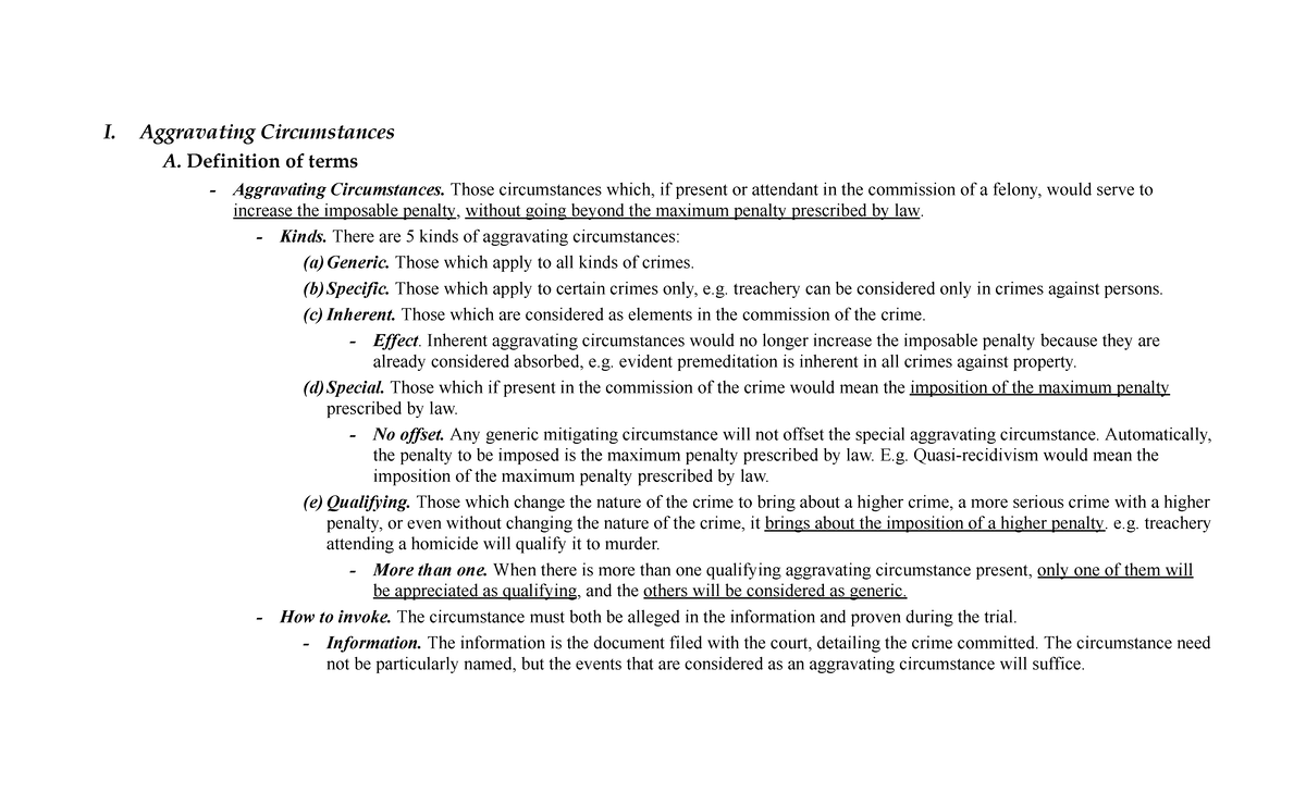 Aggravating-Circumstances - I. Aggravating Circumstances A. Definition ...