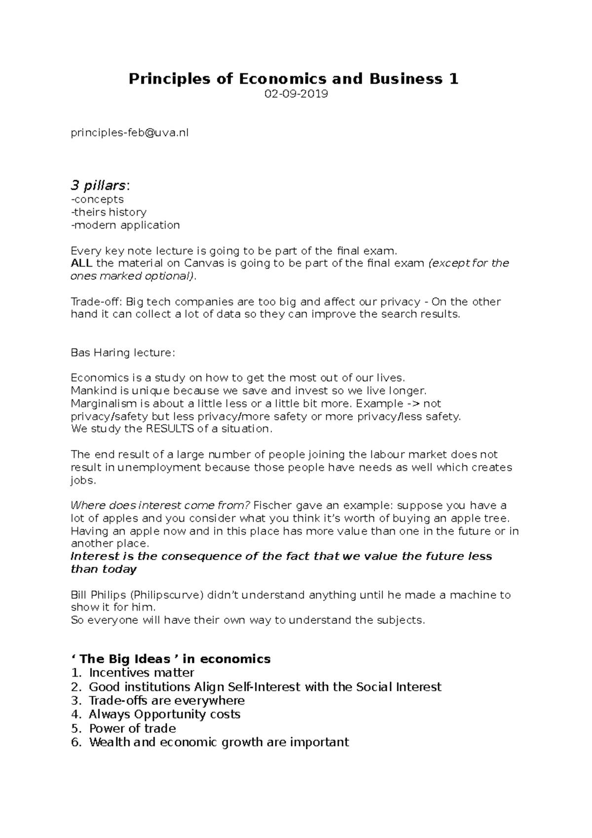 Principles of Economics & Business 1 notes - Principles of Economics ...