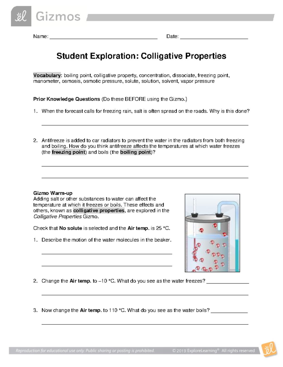 Colligative Properties SE - Name ...