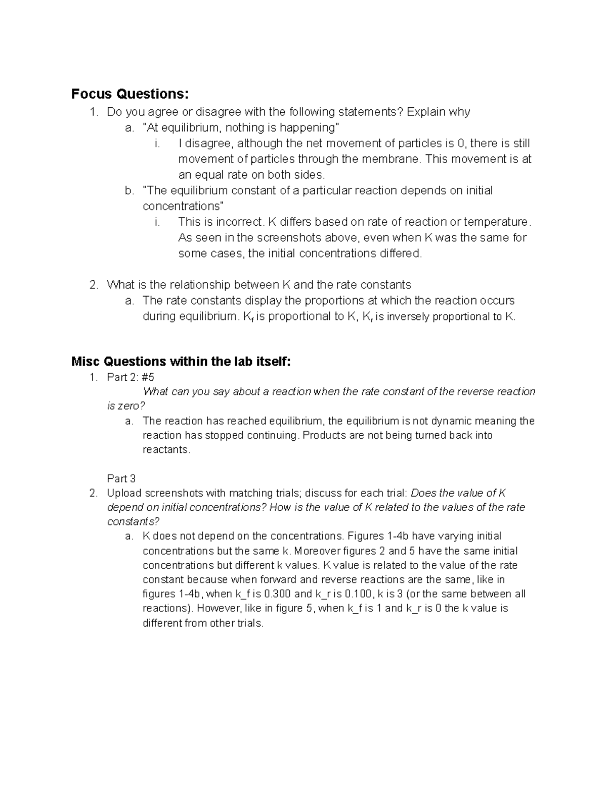 Lab 9 - Lab 9, data, focus questions, and post lab questions - Focus ...