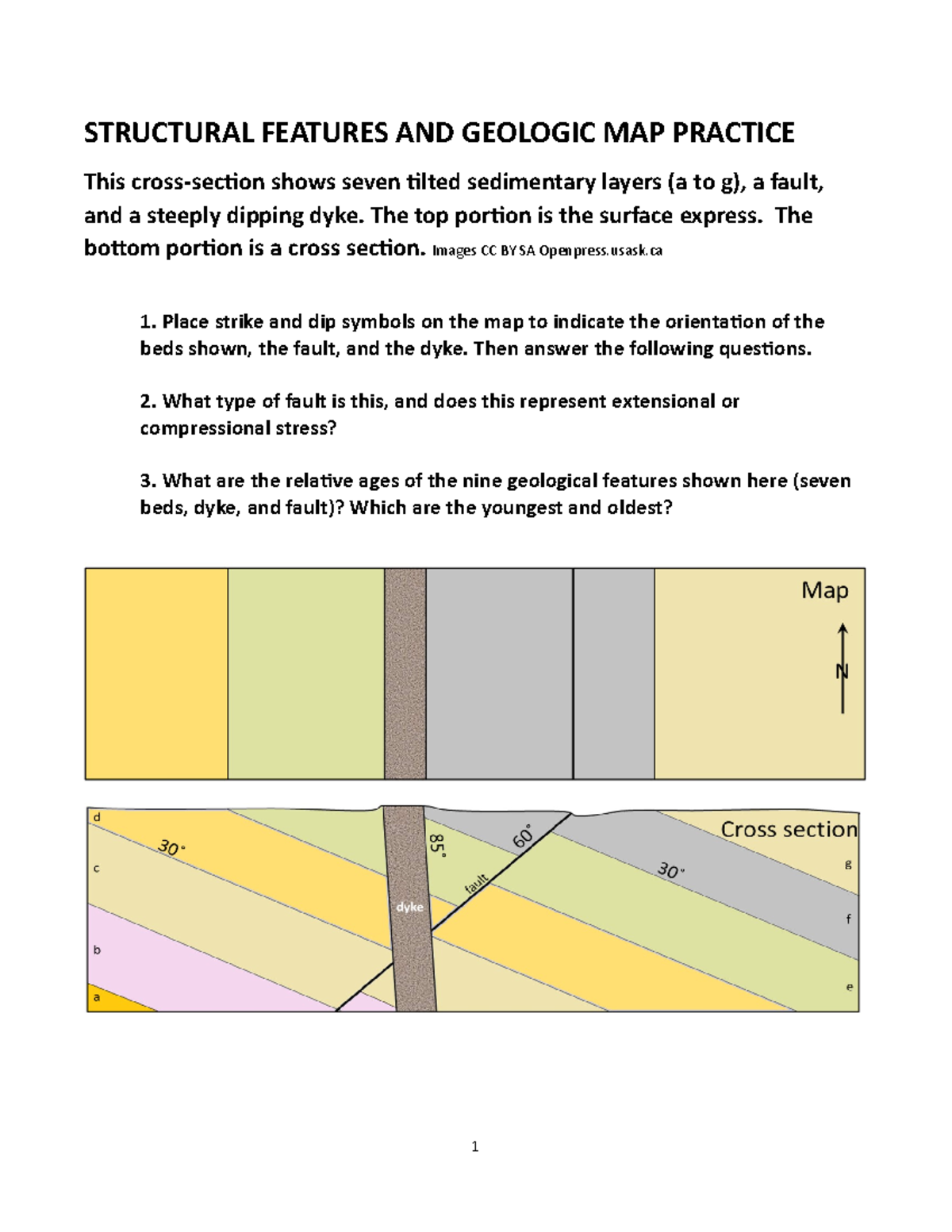 Lab 8 - Homework - practice sheet - STRUCTURAL FEATURES AND GEOLOGIC ...