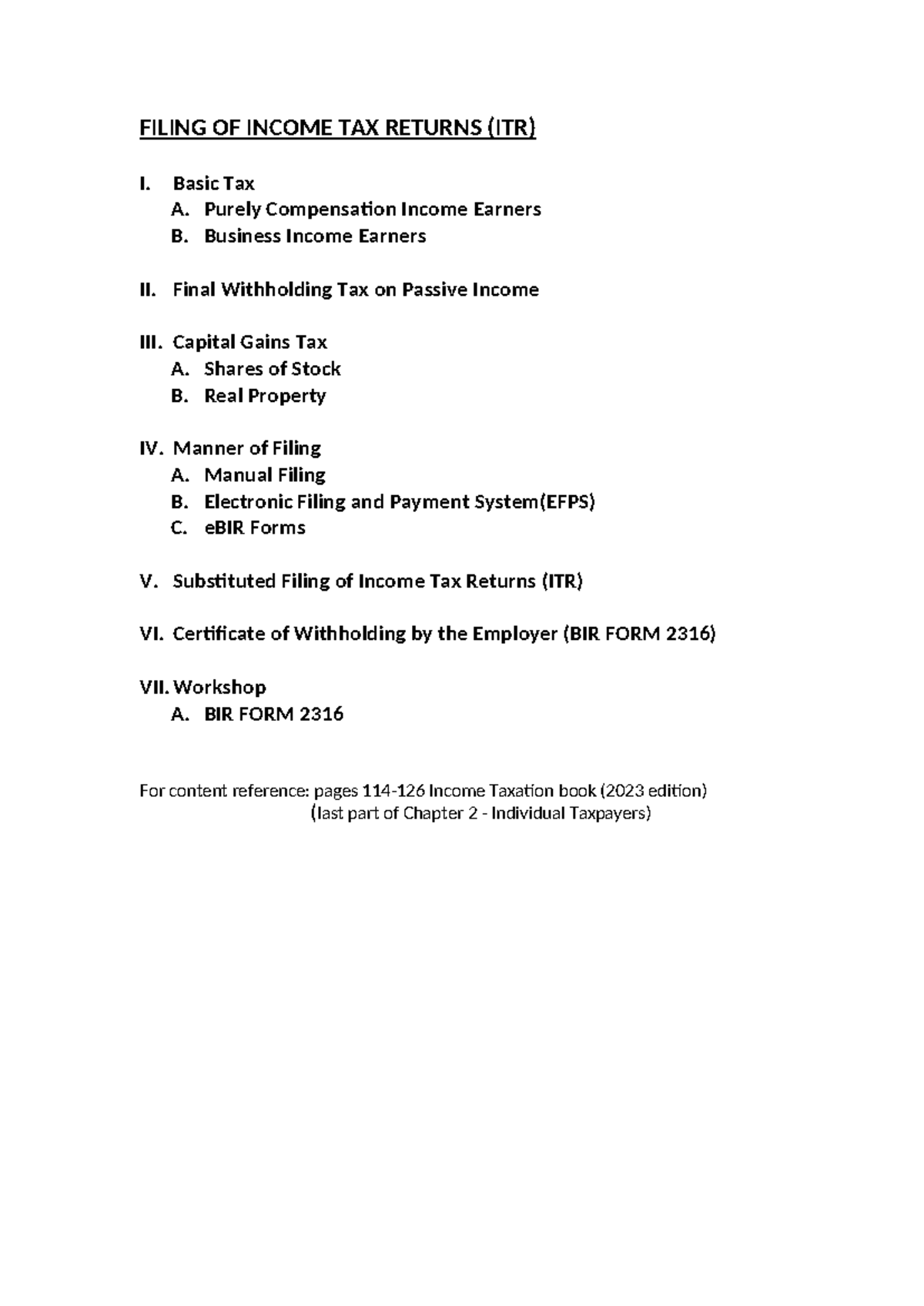 Filing of Income TAX Returns - FILING OF INCOME TAX RETURNS (ITR) I ...