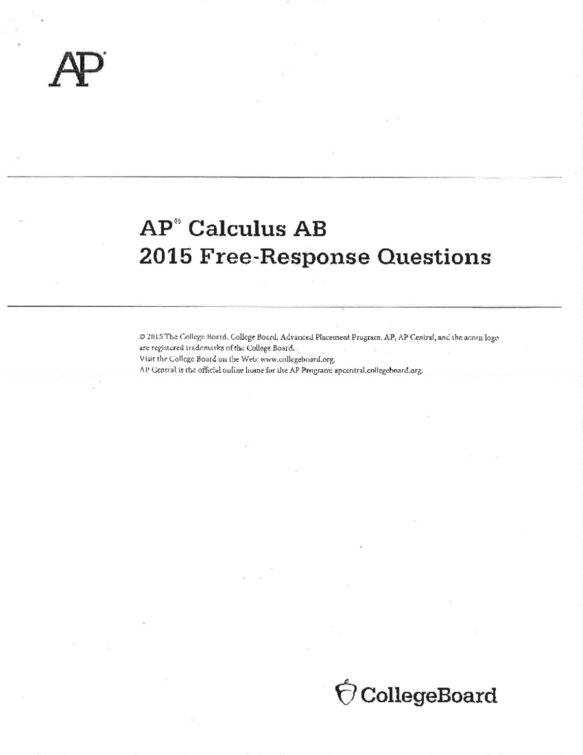 2015 AP Test test answer key for practice - 16:300:597 - Studocu
