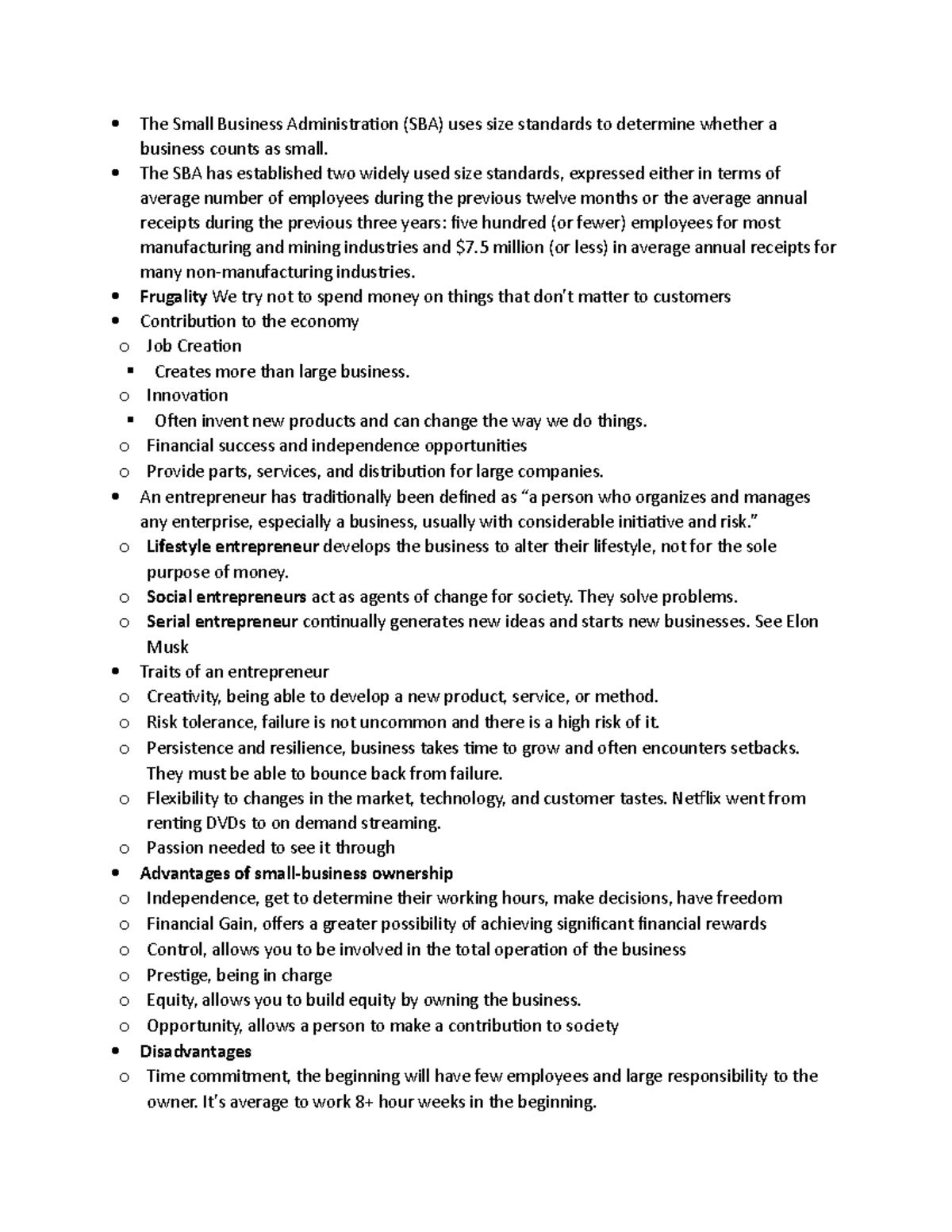 Chapter 8 Entrepreneurship - The Small Business Administration (SBA ...