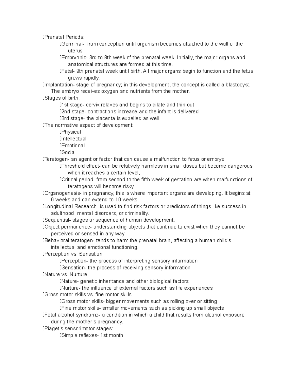 Human Development Study Guide - HPrenatal Periods: HGerminal- from ...