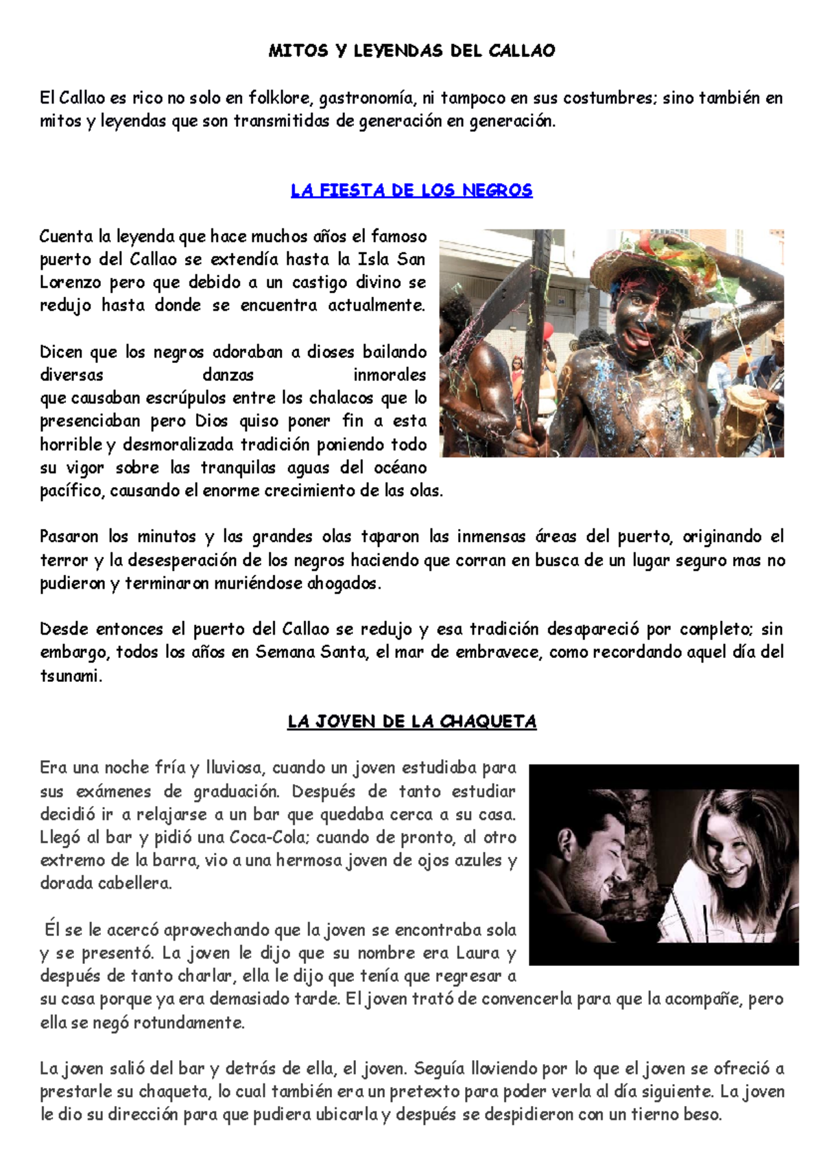 Mitos y leyendas del Callao - MITOS Y LEYENDAS DEL CALLAO El Callao es ...