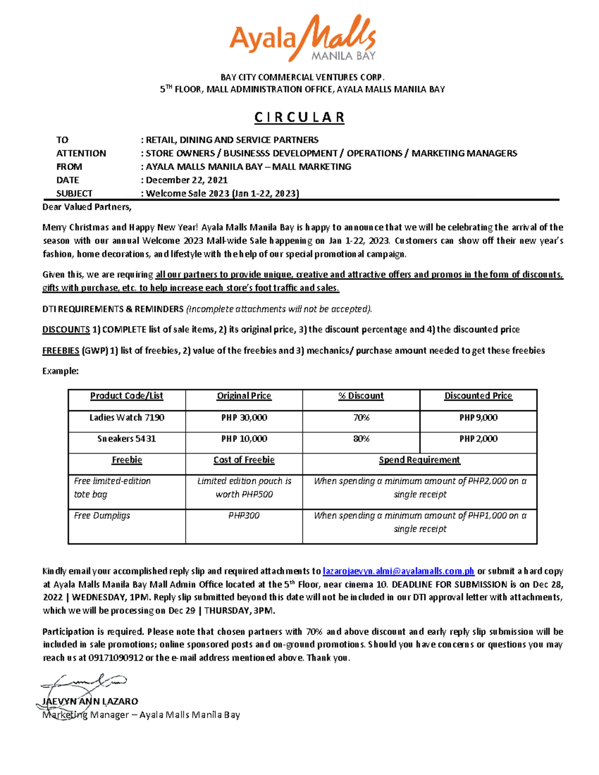 Circular+MEMO+-+Welcome+Sale+2023+at+AMMB+(Jan+1-22,+2023) - BAY CITY ...