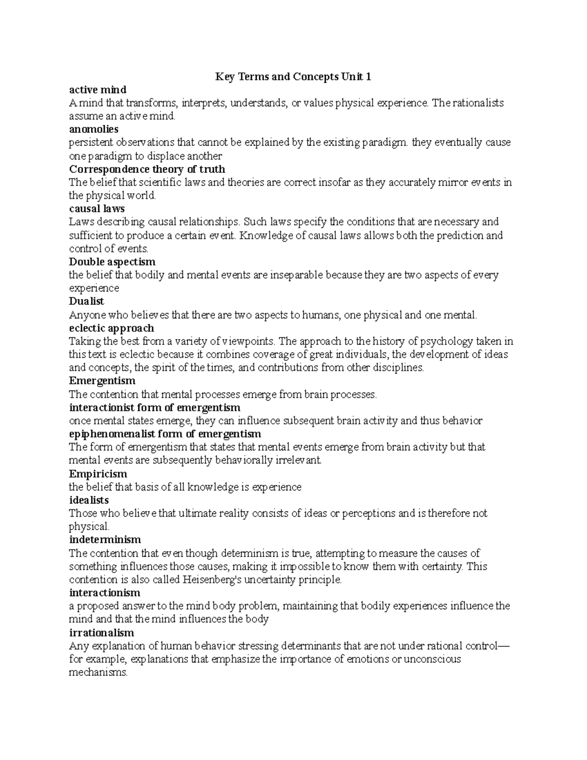 key words, key people, and study questions Unit 1 - Key Terms and ...