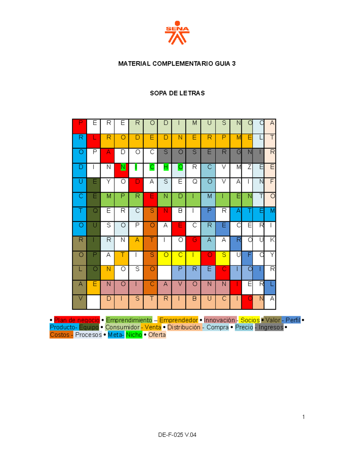 Material Complementario GUÍA 3 2-convertido - MATERIAL COMPLEMENTARIO GUIA 3 SOPA DE LETRAS P E ...