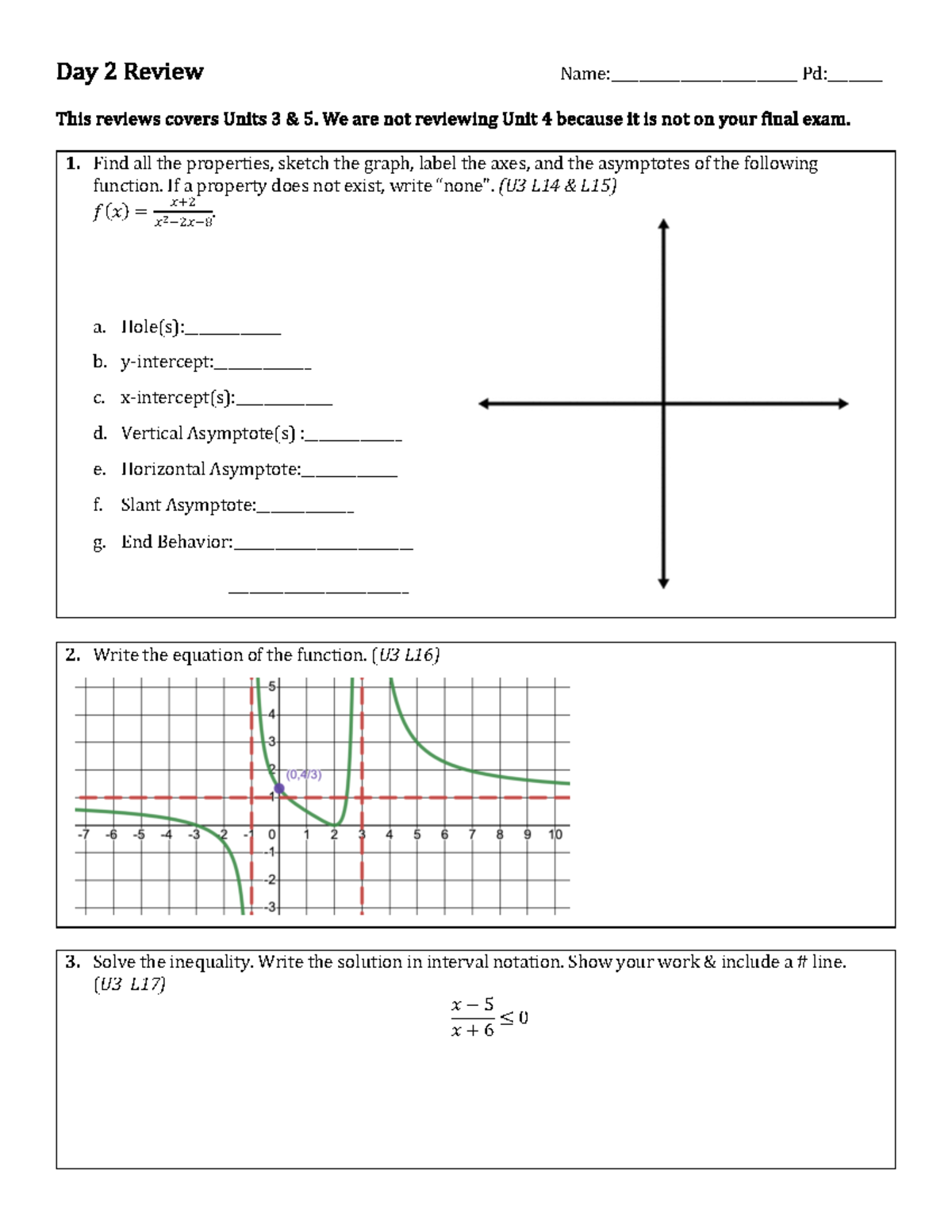 Day 2 Review - Day 2 Review Name:___________________________ Pd ...