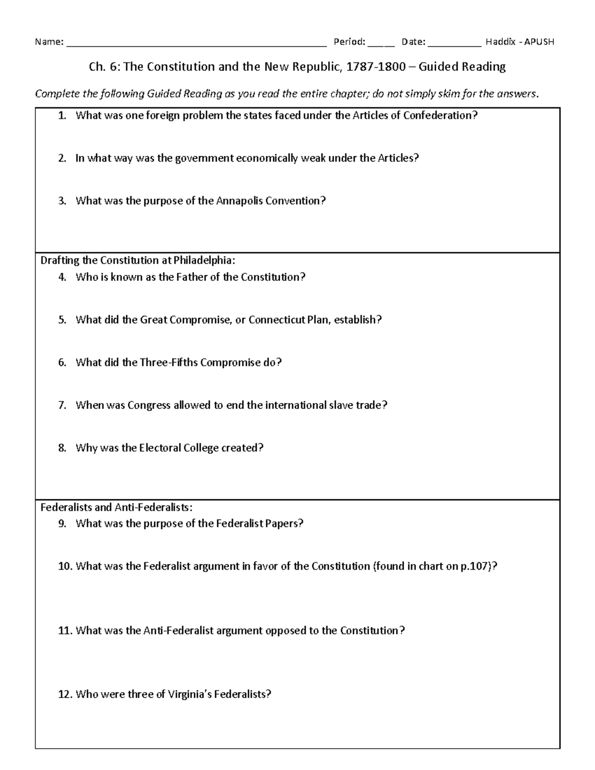Ch 6 Guided Reading - Notes - Name ...