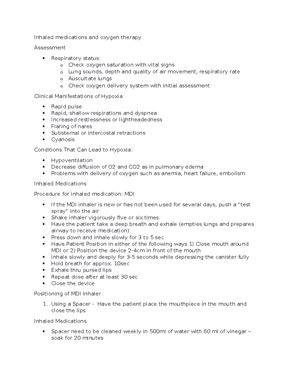 Oxygen therapy and Inhalation - Inhaled medications and oxygen therapy ...