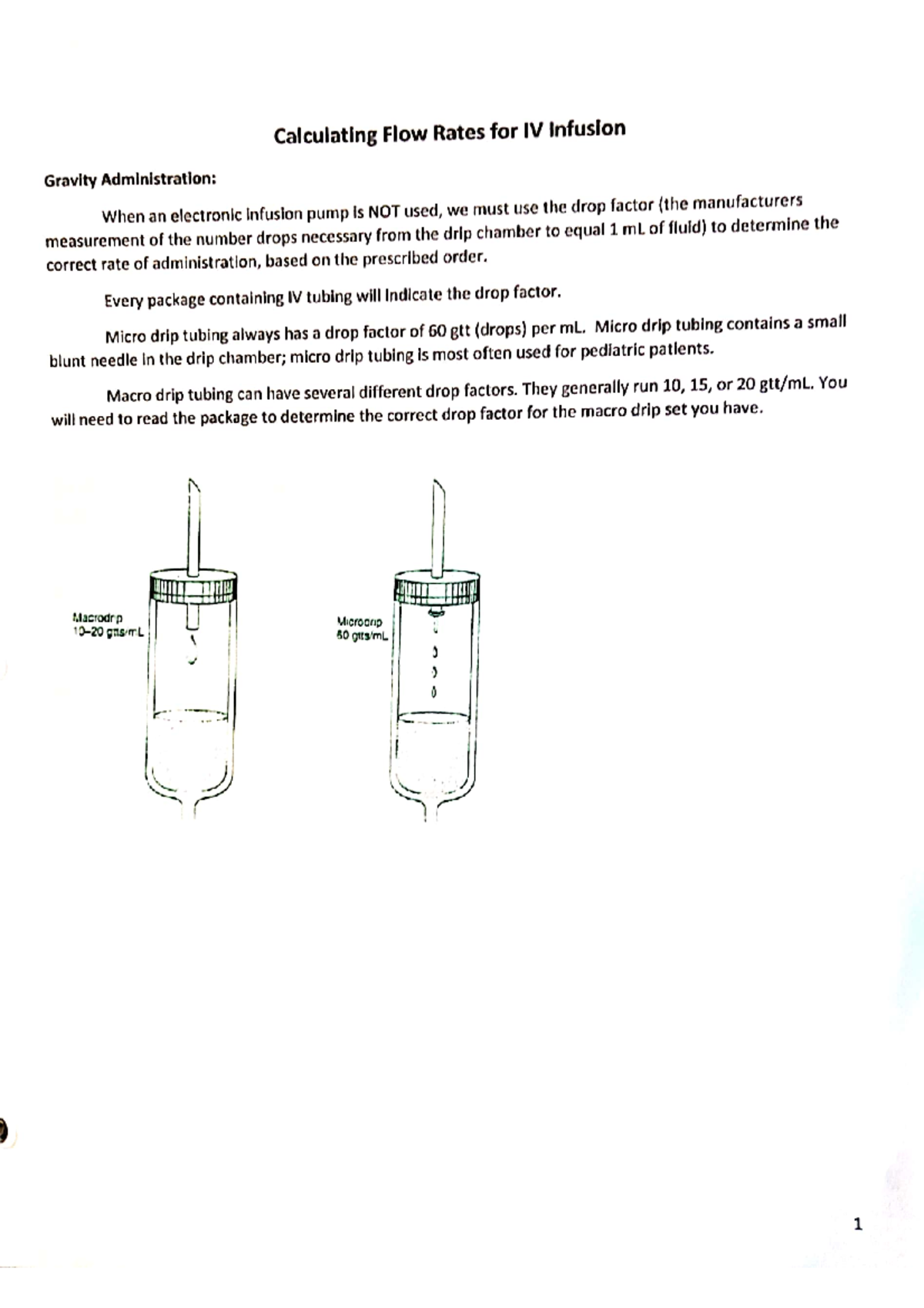 Nur 102 calculating flow rates for iv infusion ws - NUR 102 - Studocu