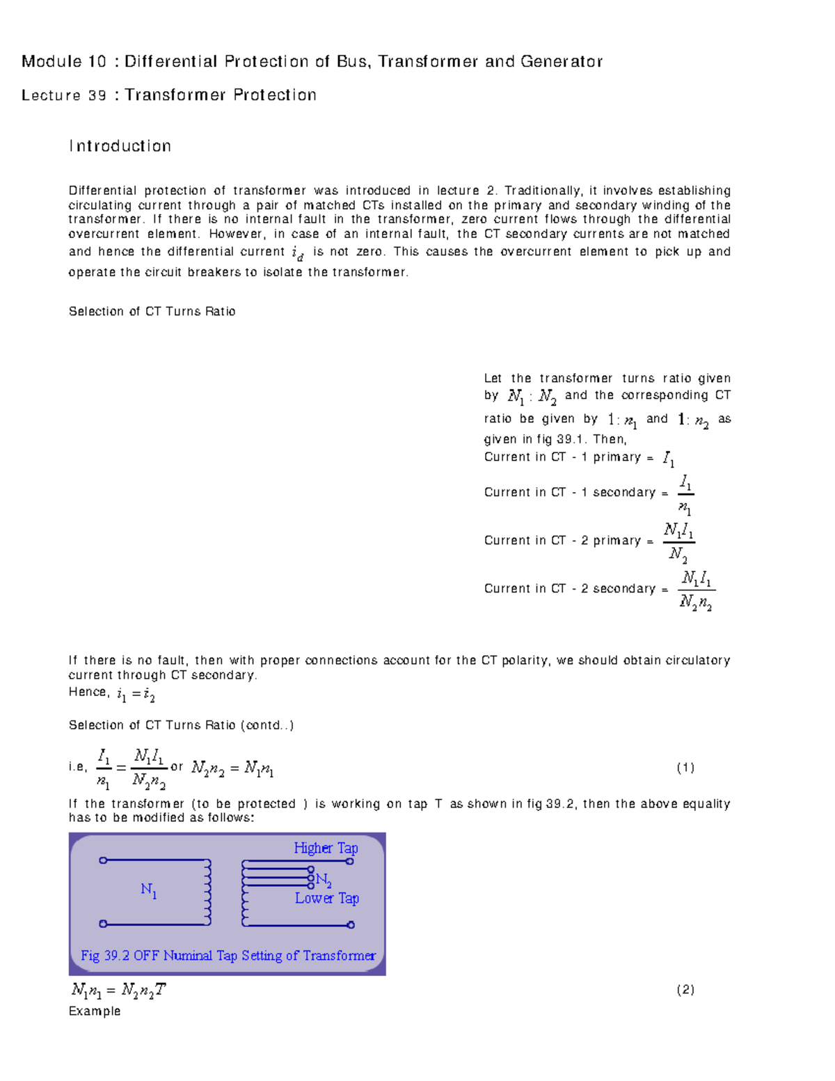 Lecture-39 - Differential Protection of Bus, Transformer, and Generator ...
