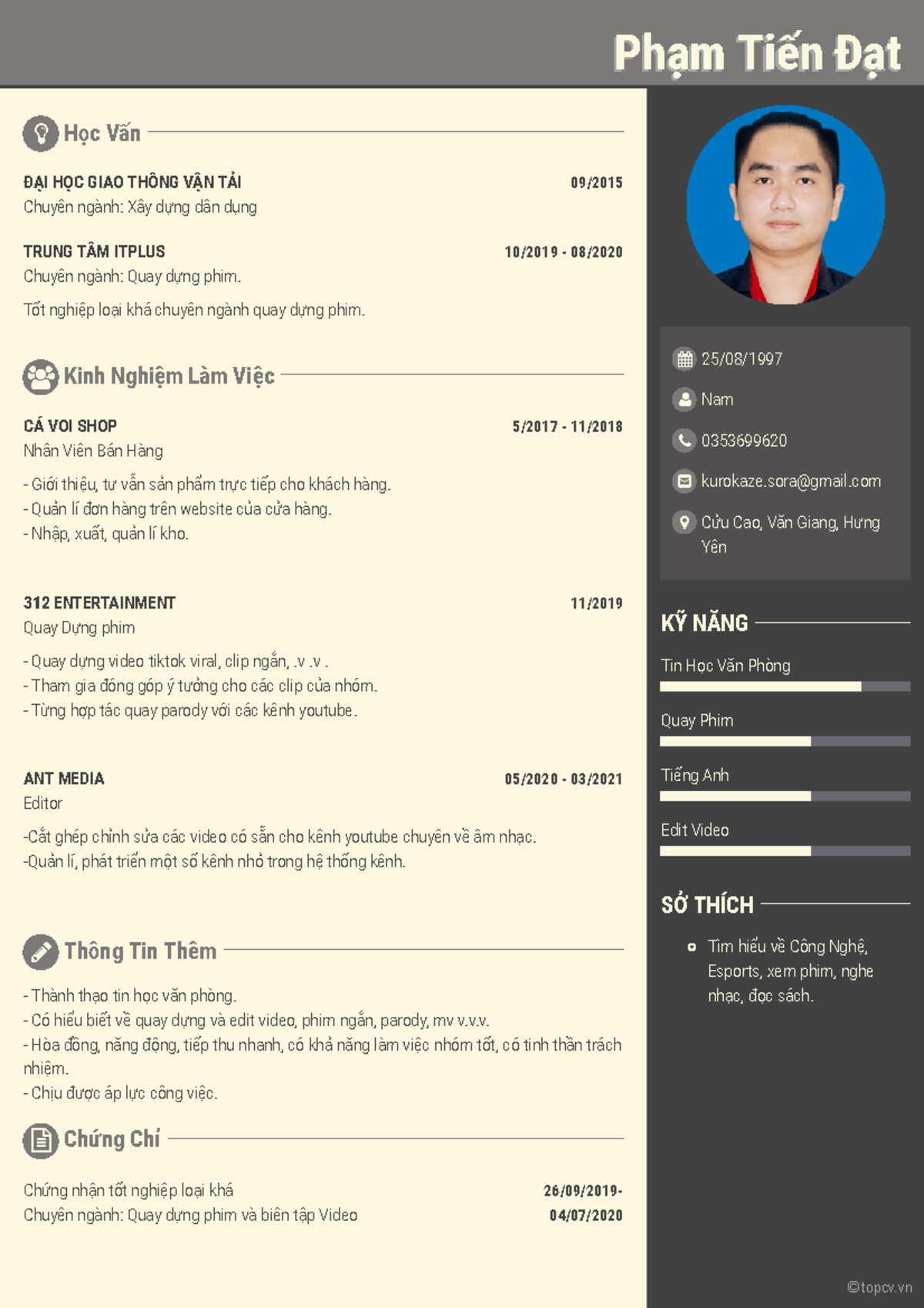 Pham Tien Dat Top CV - mẫu hợp đồng - Đ¾I HÞC GIAO THÔNG VẬN TÀI 09 ...