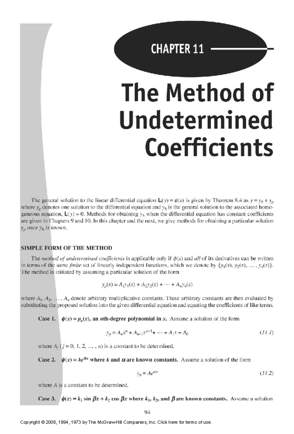 3-Method of Undetermined coefficients Problems-20-02-2023 - CHAPTER 11 ...