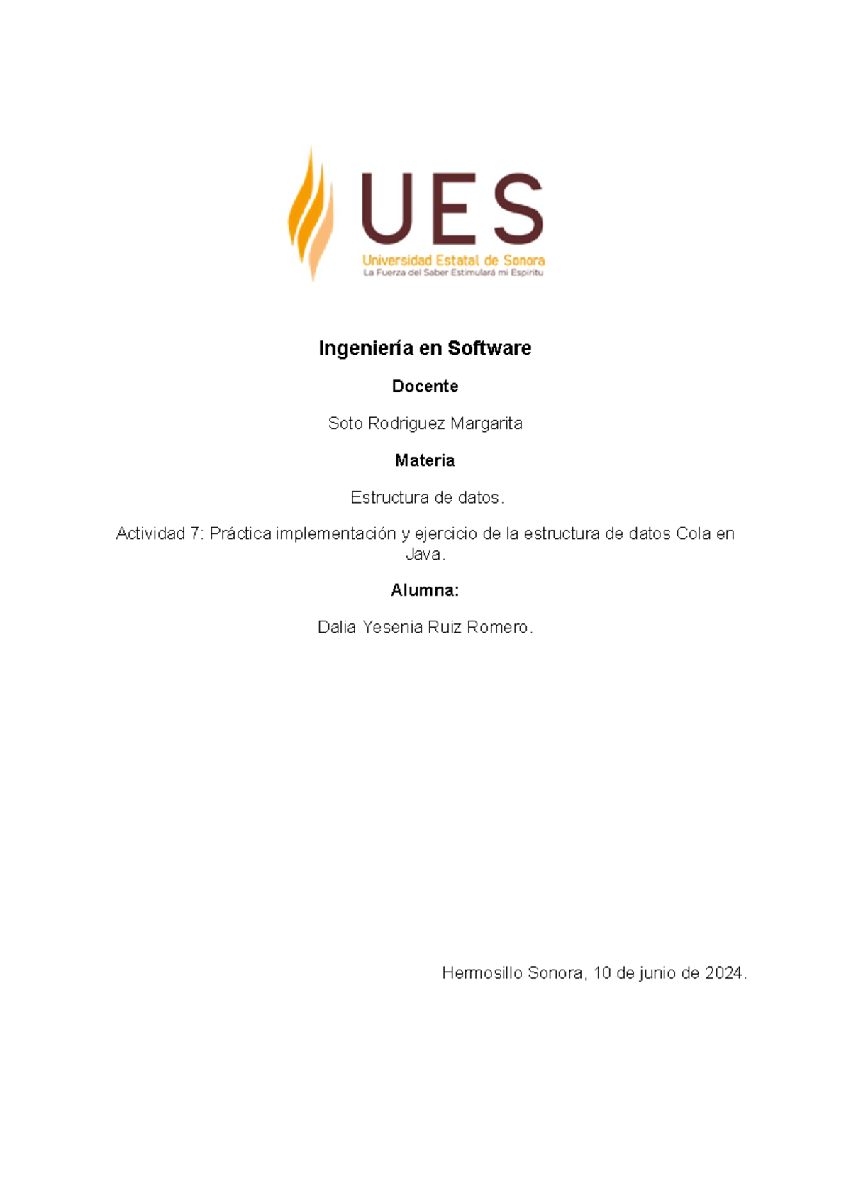 Practica implementación y ejercicio de la estructura de datos Cola en ...