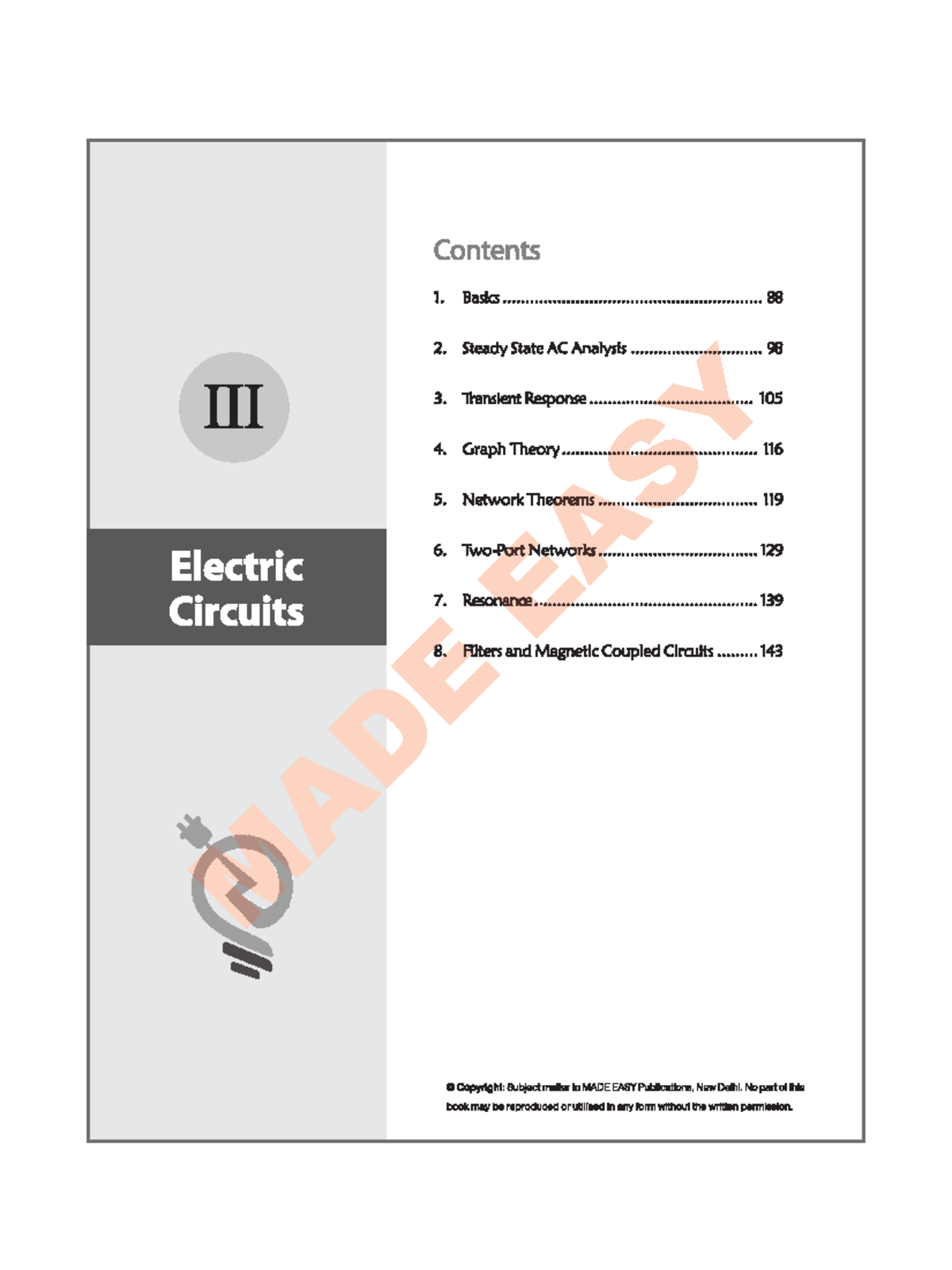 EE2023-Electric Circuits - Contents 1. Basics 88 2. Steady State AC Analysis 98 3. Transient ...