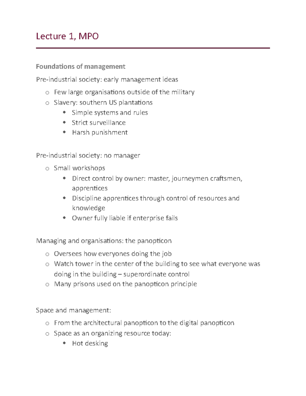 Lecture 1, MPO - Lecture 1, MPO Foundations of management Pre ...