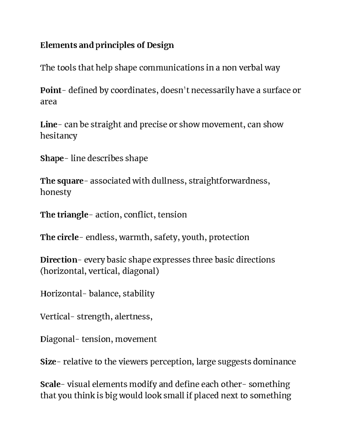 lecture 1 notes - Elements and principles of Design The tools that help ...