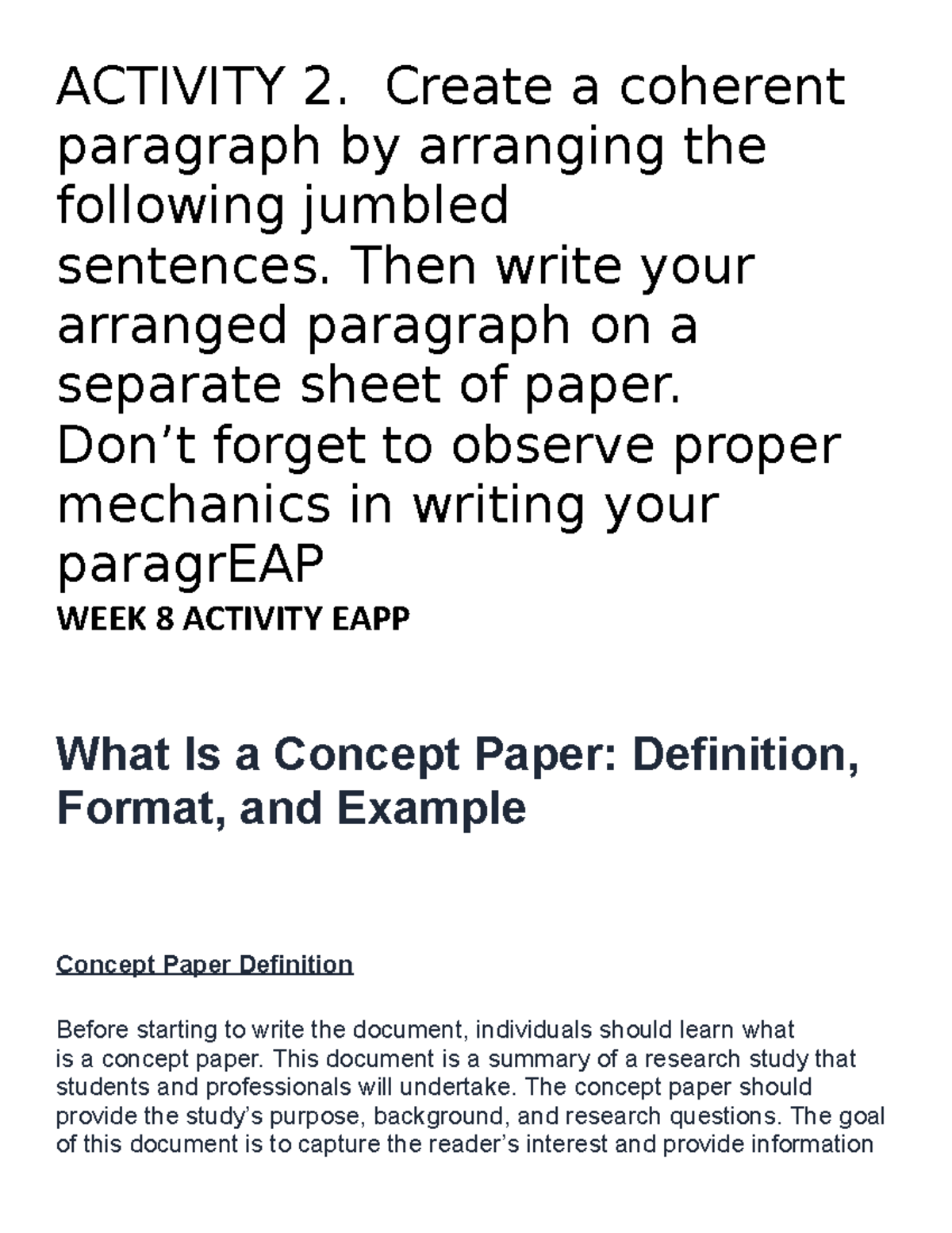 EAPP WEEK 8 Activity - week 8 eapp for research paper! - ACTIVITY 2 ...