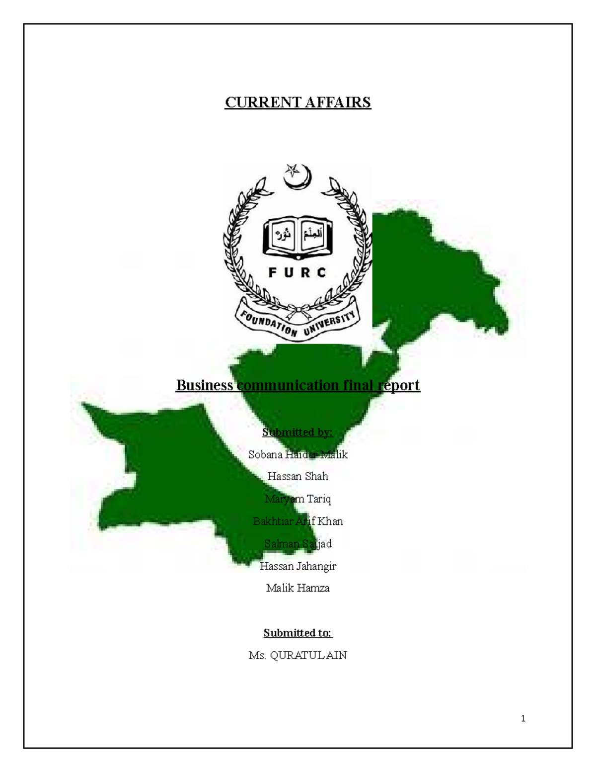 Current affairs - CURRENT AFFAIRS Business communication final report ...