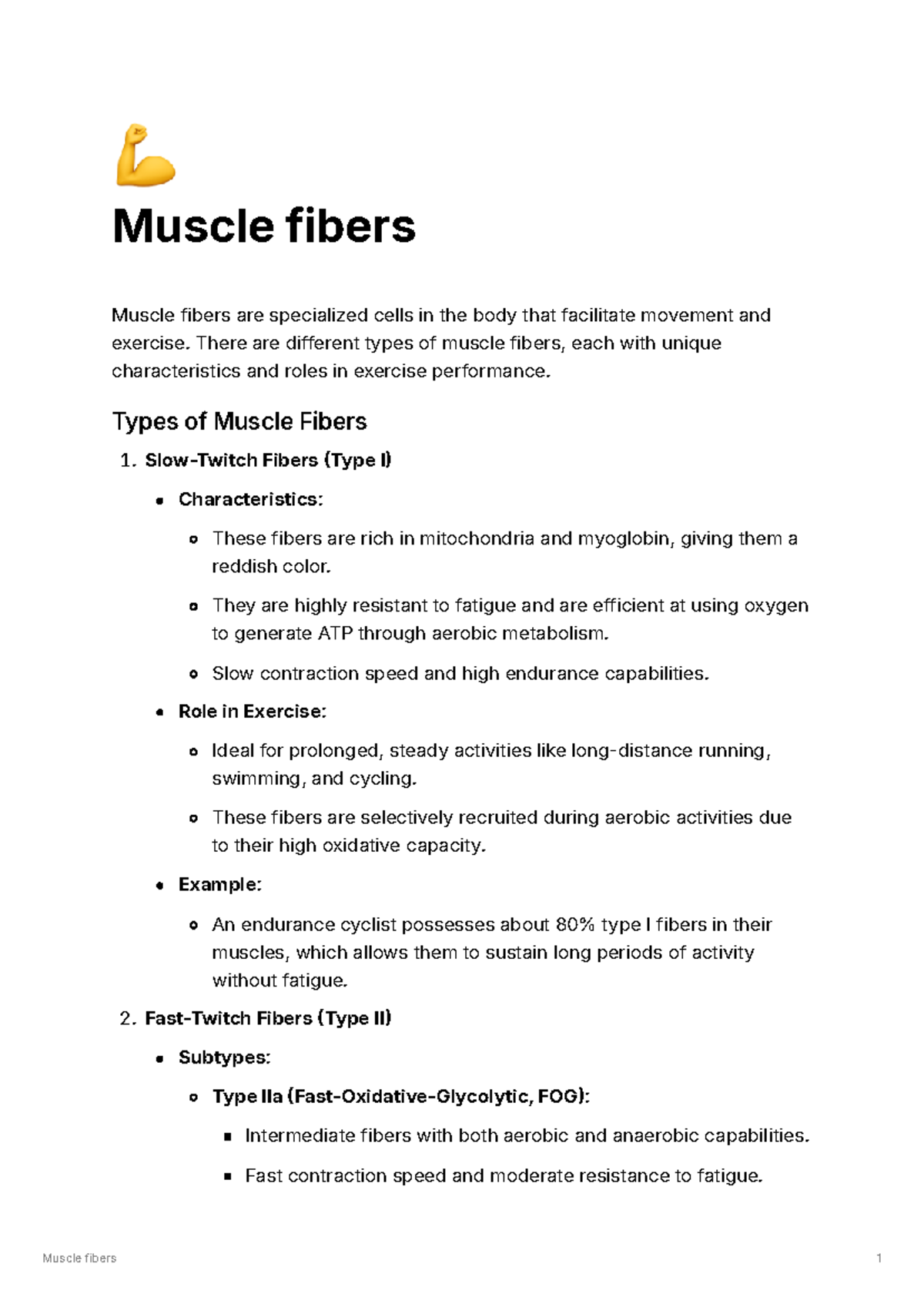 Muscle fibers - 💪 Muscle fibers Muscle fibers are specialized cells in ...