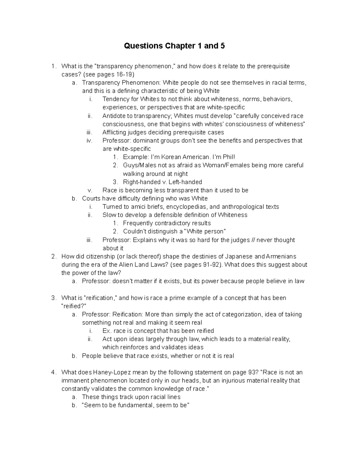 Questions Chapter 1 and 5 - Questions Chapter 1 and 5 What is the ...