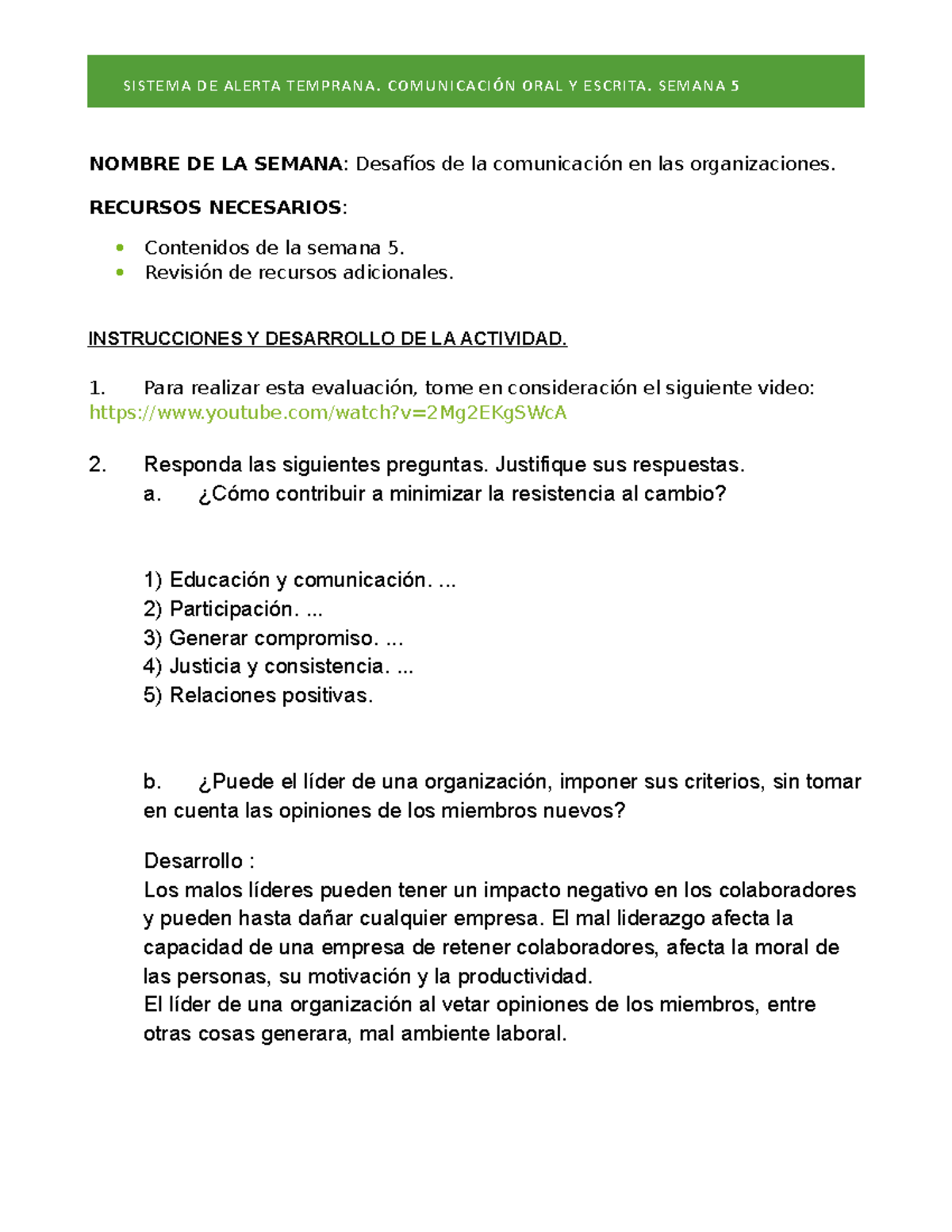 6 trabajo - V VVVV - NOMBRE DE LA SEMANA: Desafíos de la comunicación ...