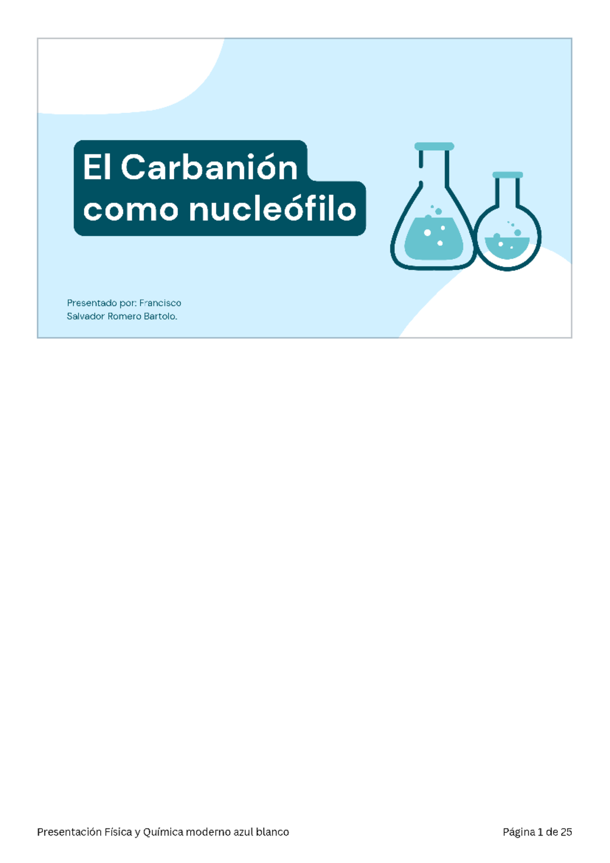 El carbanión como nucleofilo. - El Carbanión como nucleófilo Presentado ...
