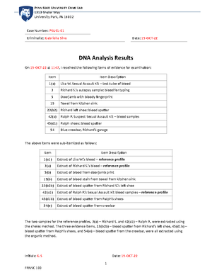 Case Notes - SAK and Evidence Inventory part 2 - PENN STATE UNIVERSITY ...