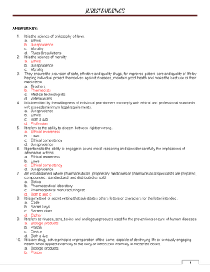 Biochemistry BLUE Pacop answer key from Module 2: Plant Chemistry ...