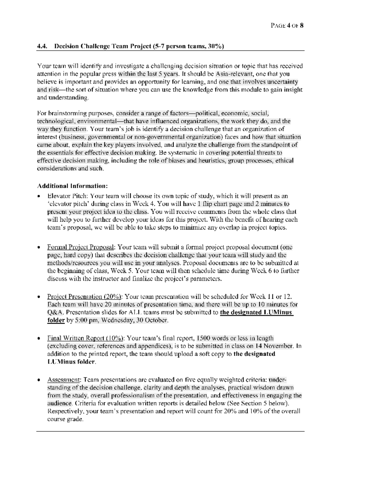 Assessment due dates - MNO2705A - Studocu