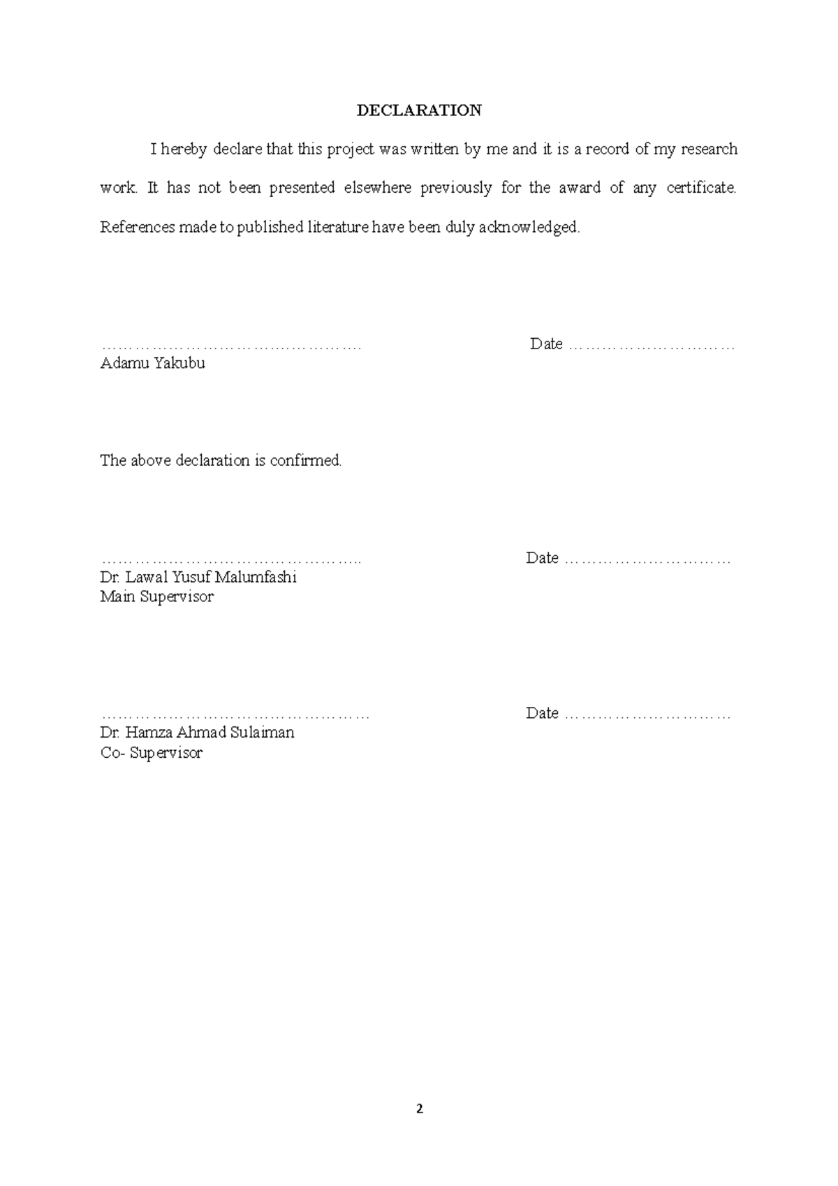 2 preliminaries (final) - DECLARATION I hereby declare that this ...