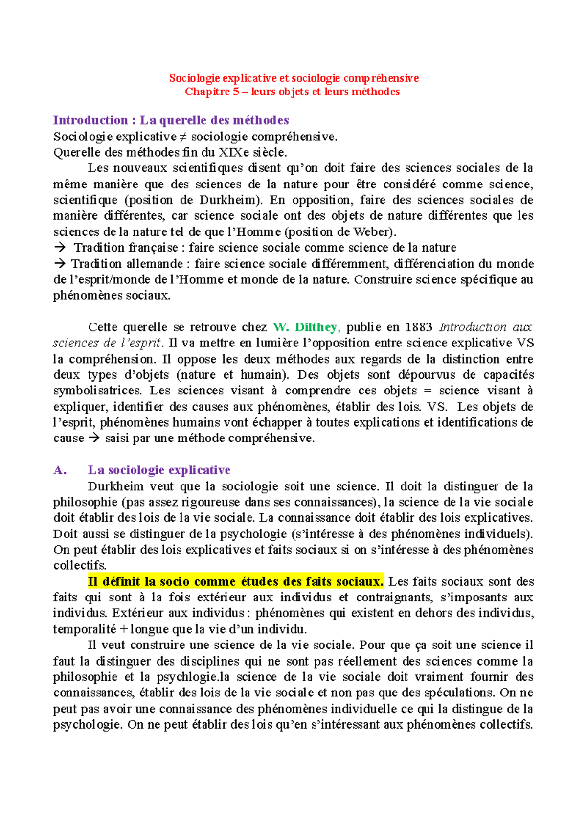 Chapitre 5 - Sociologie explicative et sociologie compréhensive ...
