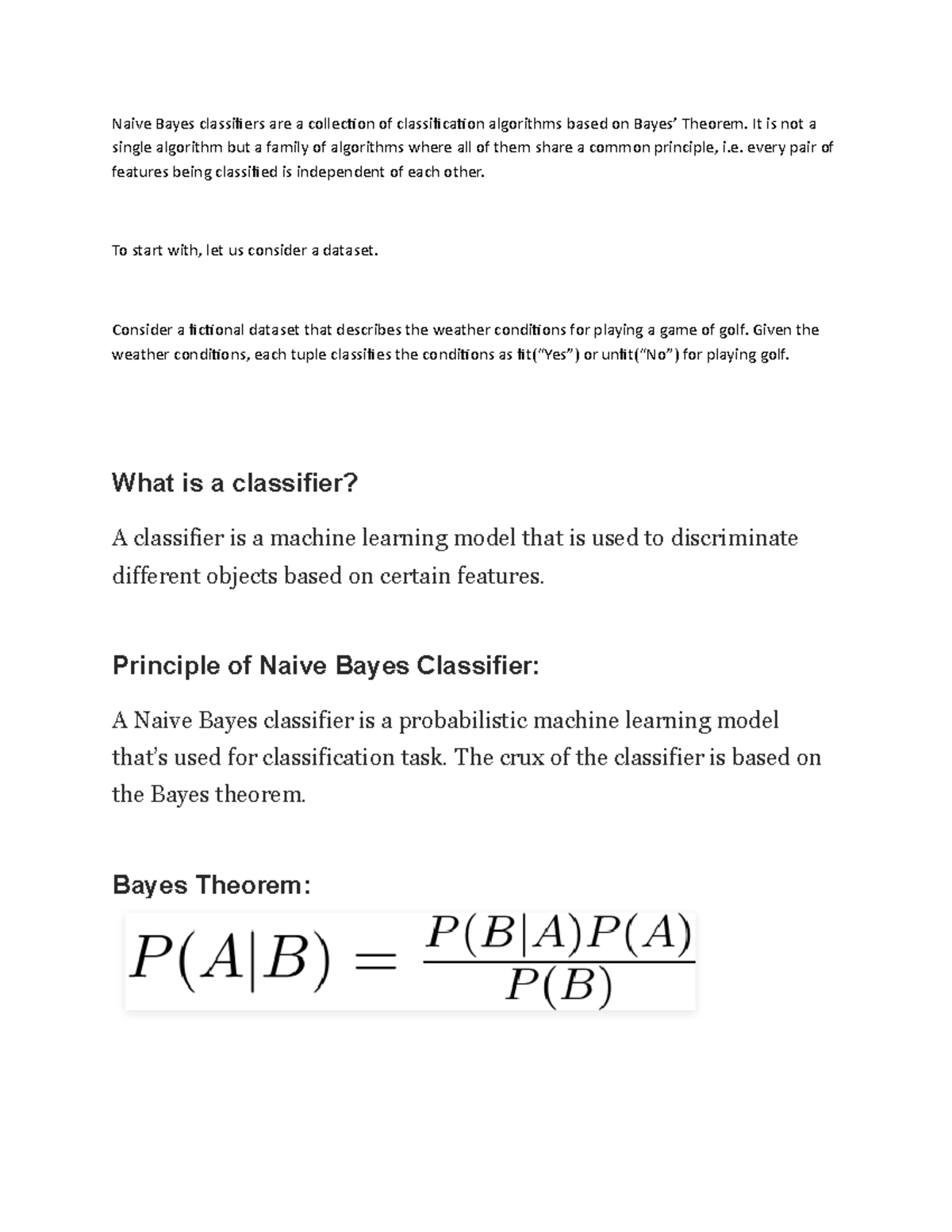Algos - Naive Bayes classifiers are a collection of classification ...