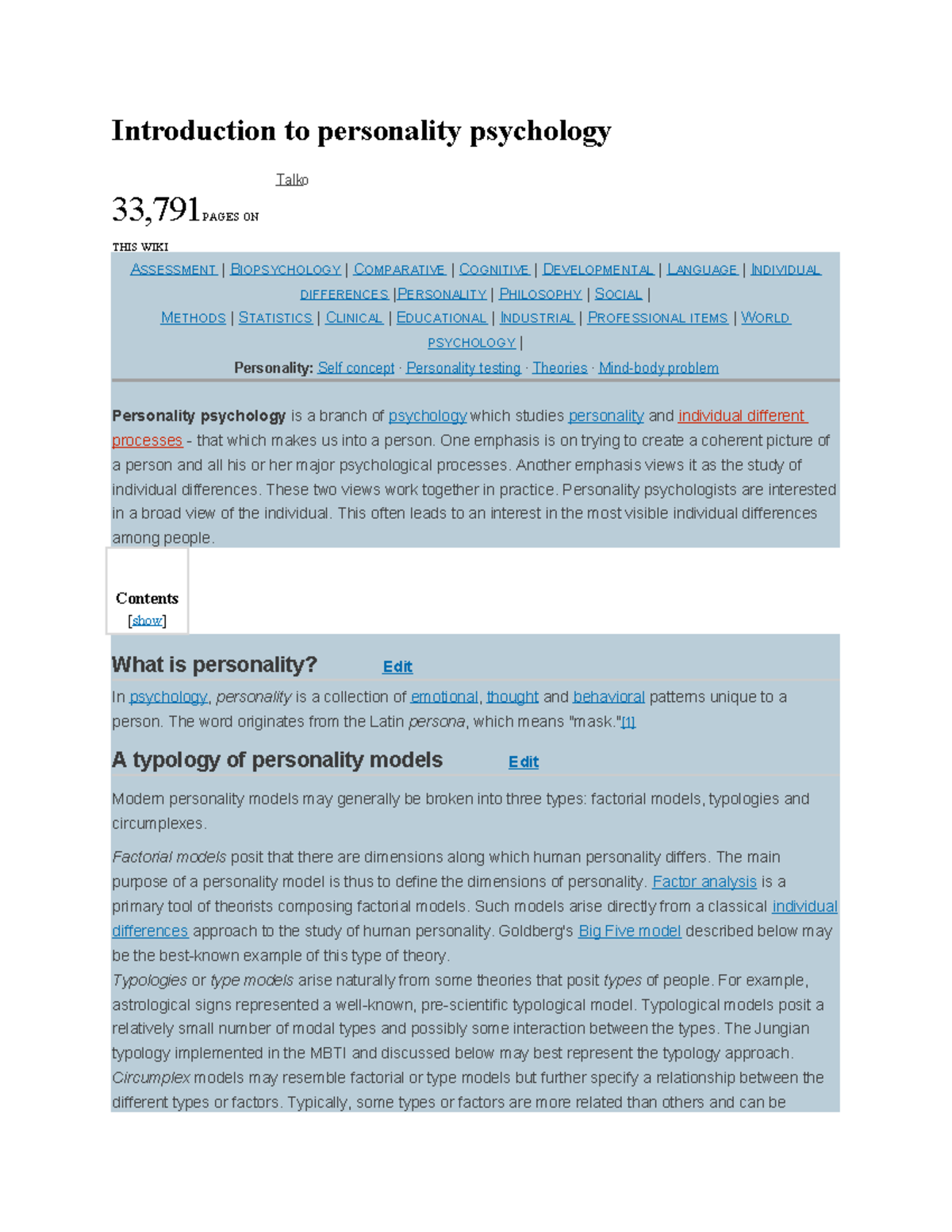 Introduction to personality psychology - One emphasis is on trying to ...