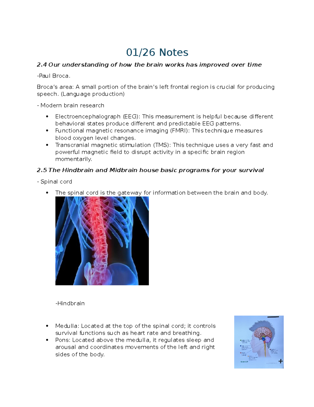 January 26th 2024 notes - 01/26 Notes 2 Our understanding of how the ...