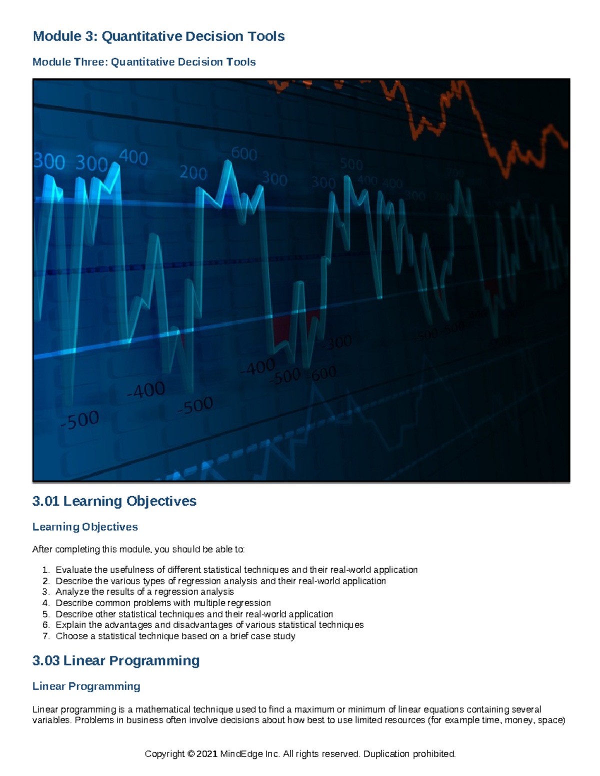Module 3 Quantitative Decision Tools - Module 3: Quantitative Decision ...