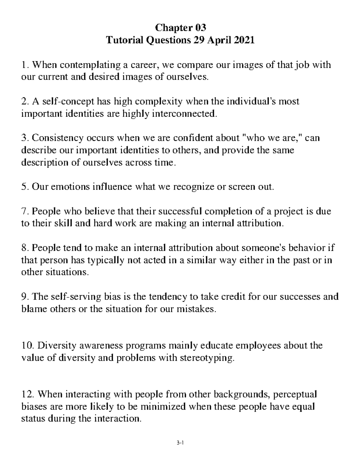 Chapter 03 Tutorial - very helpful - 3- Chapter 03 Tutorial Questions ...