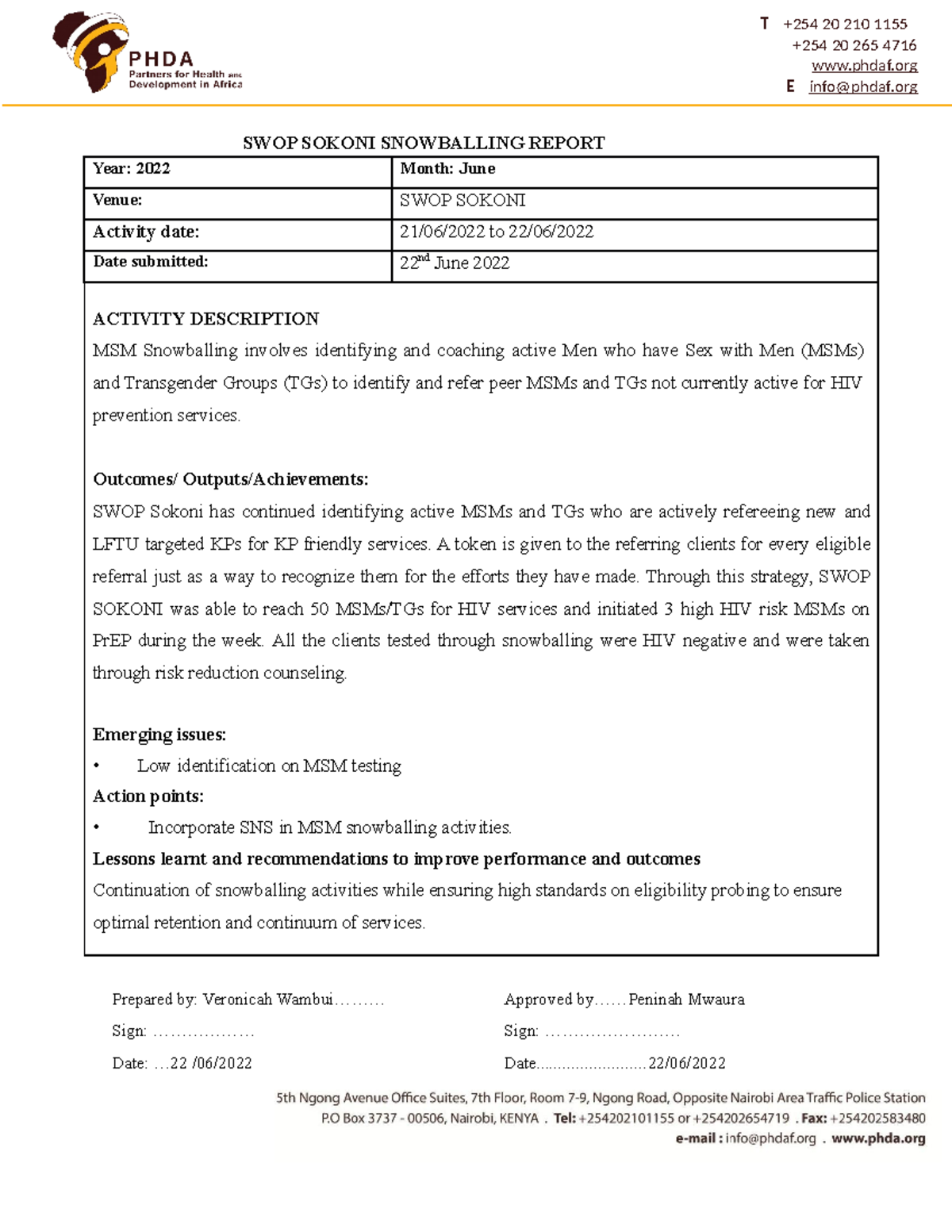 21-22 Snowballing - researched by cswop in collaboration with nairobi ...